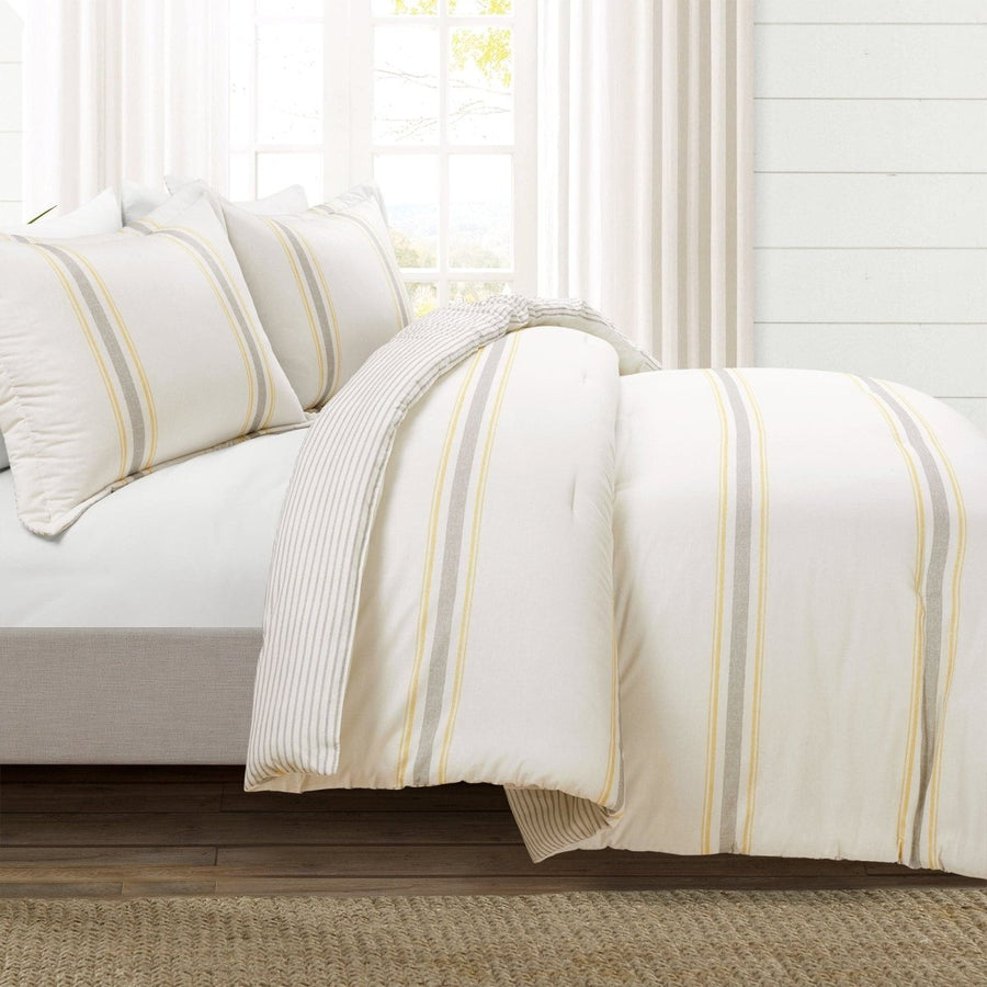 Farmhouse Stripe Comforter Set: Stylish 3-Piece Bedding Collection ...