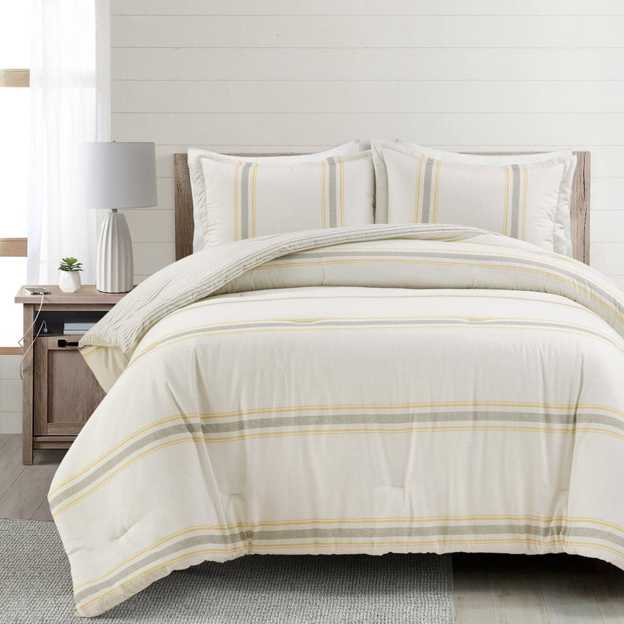 Farmhouse Stripe Comforter Set: Stylish 3-Piece Bedding Collection ...