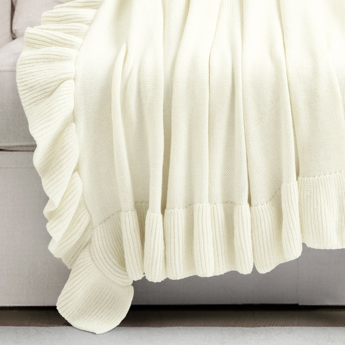 Reyna Soft Knitted Ruffle Throw | Lush Decor | www.lushdecor.com ...