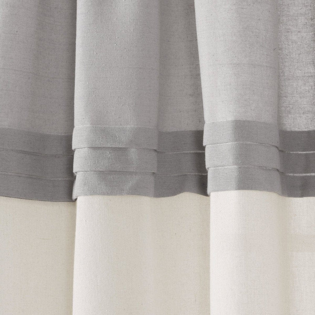 Farmhouse Faux Linen Colorblock Pleated Window Curtains | Lush Decor ...