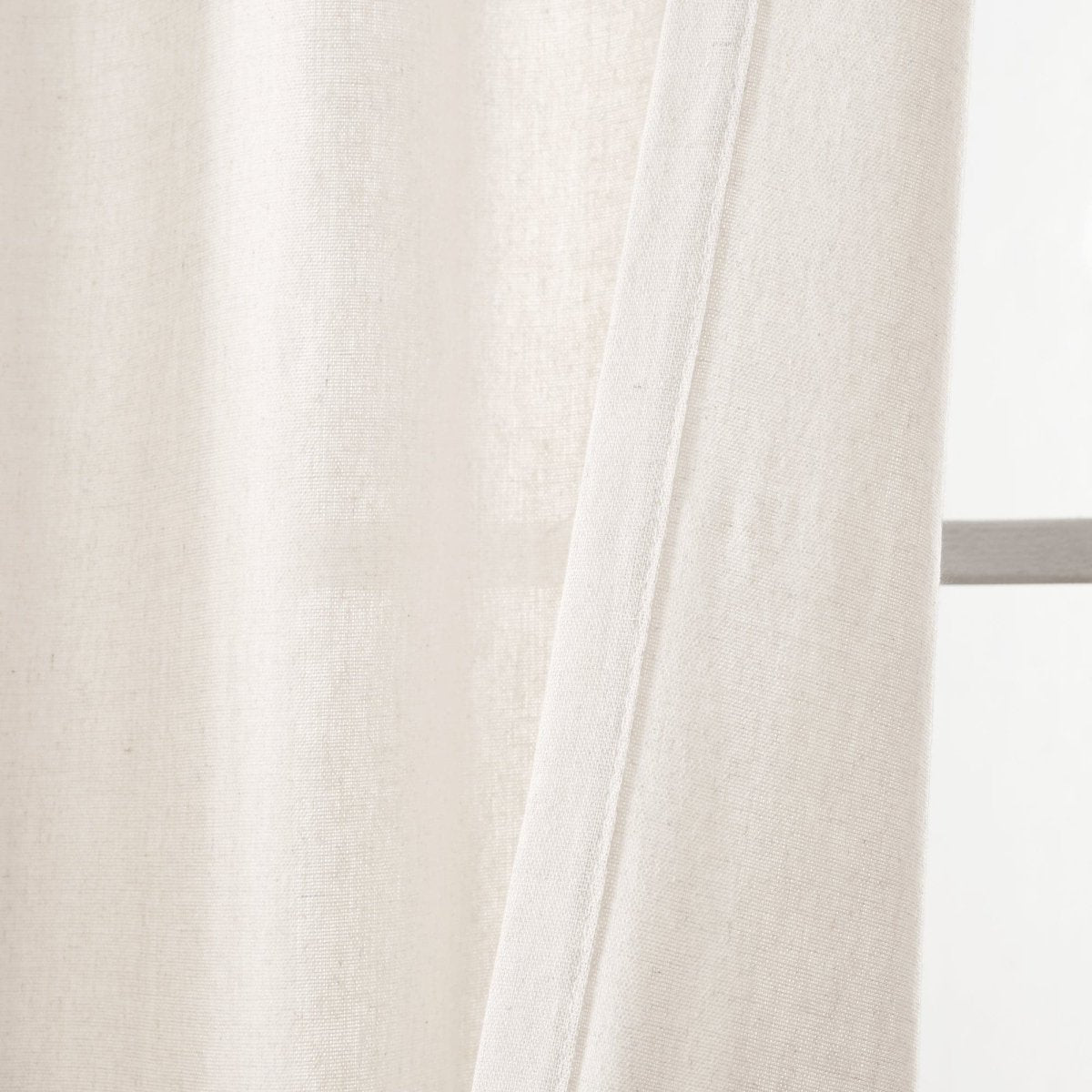 Farmhouse Faux Linen Colorblock Pleated Window Curtains | Lush Decor ...