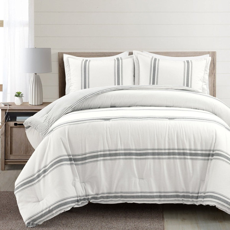 Farmhouse Stripe Comforter Set: Stylish 3-Piece Bedding Collection ...