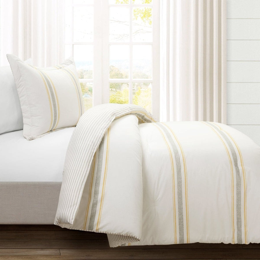 Farmhouse Stripe Comforter Set: Stylish 3-Piece Bedding Collection ...