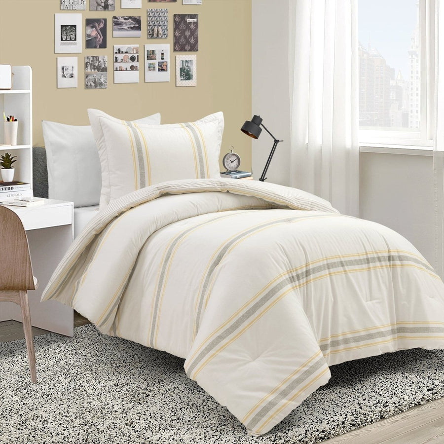 Farmhouse Stripe Comforter Set: Stylish 3-Piece Bedding Collection ...