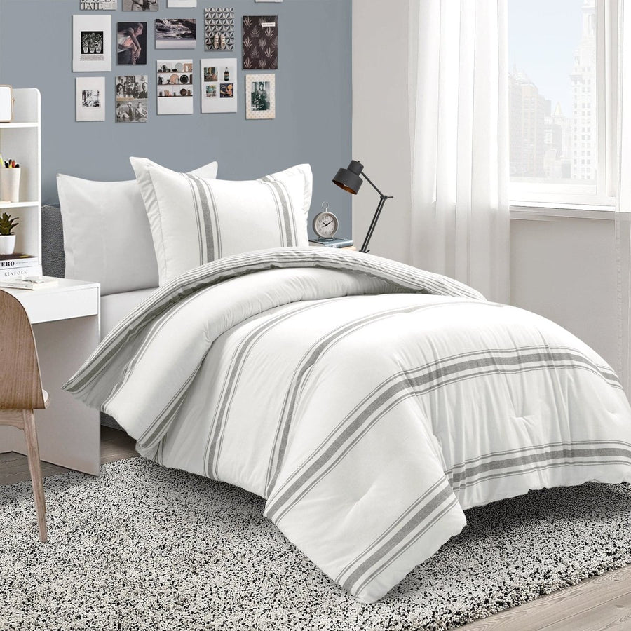 Farmhouse Stripe Comforter Set: Stylish 3-Piece Bedding Collection ...