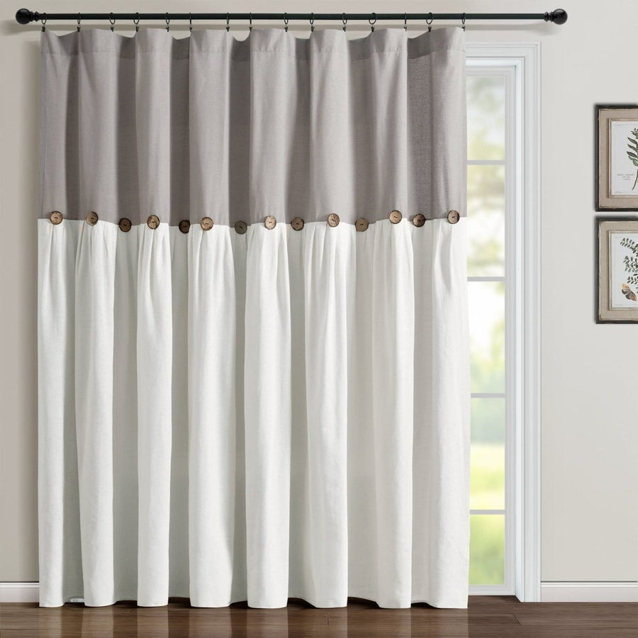 Linen Button Window Curtain Panel | Lush Decor | www.lushdecor.com ...