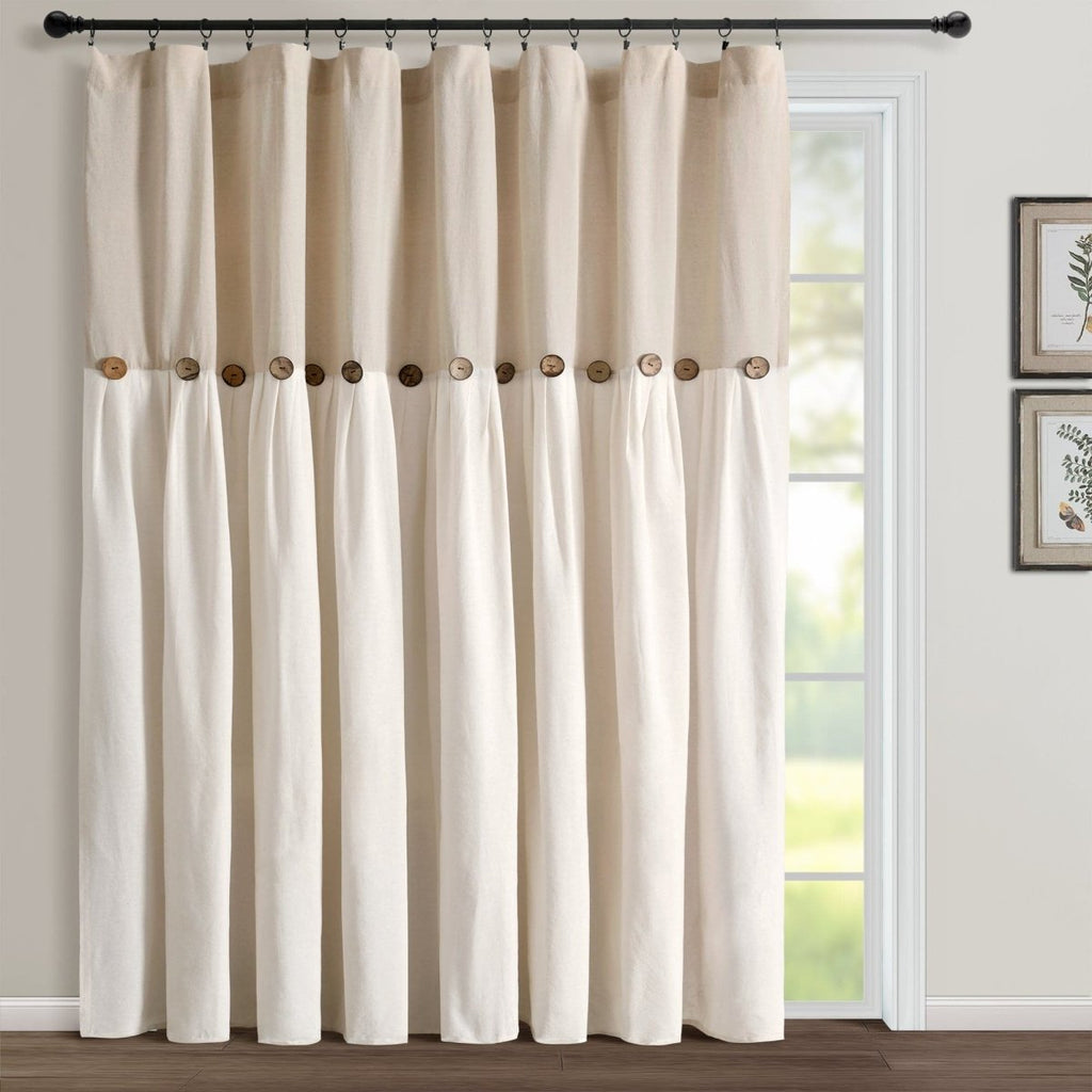 Linen Button Window Curtain Panel | Lush Decor | www.lushdecor.com ...