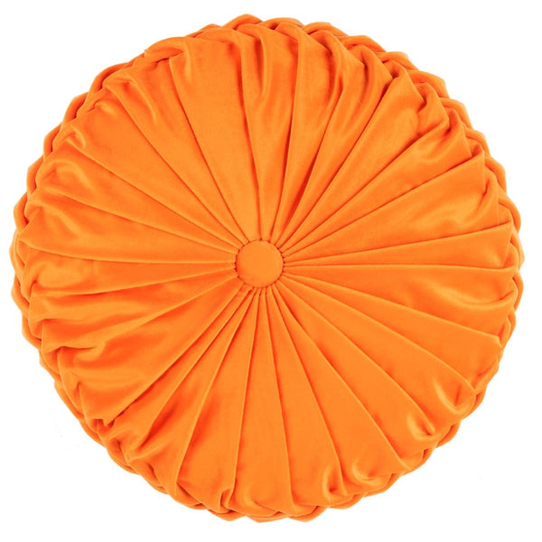 Round Pleated Soft Velvet Decorative Pillow | Lush Decor | www ...