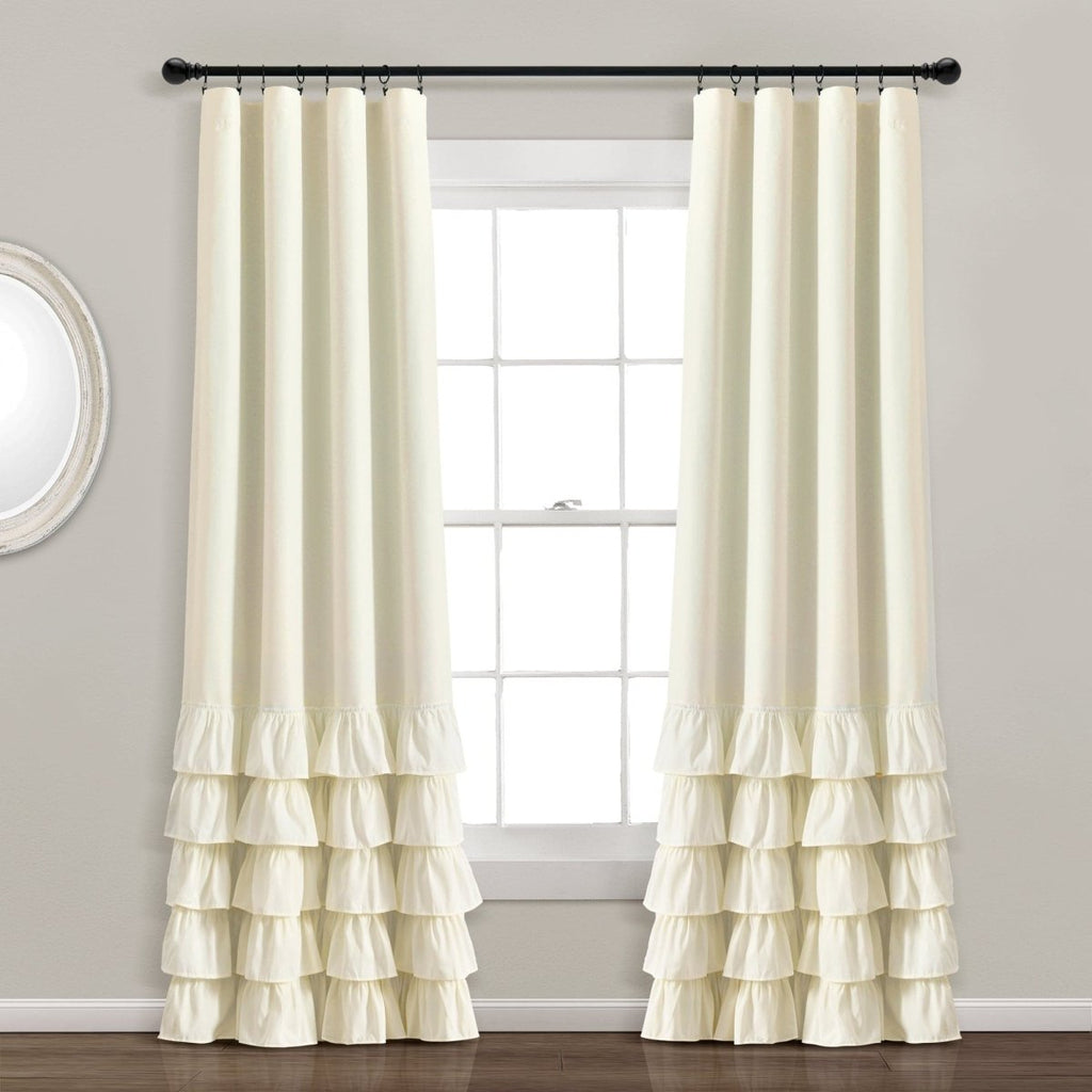Allison Ruffle 100% Lined Blackout Window Curtain Panel | Lush Decor ...