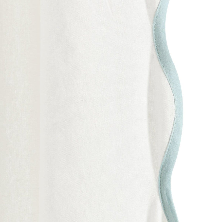 Coastal Chic Scalloped Edge Faux Linen Window Curtain Panel Set | Lush ...