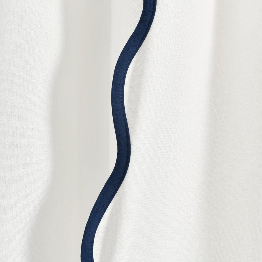 Coastal Chic Scallop Edge Faux Linen Window Curtain Panel Set | Lush ...