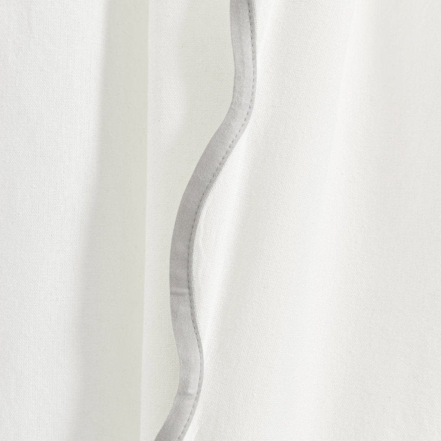 Coastal Chic Scallop Edge Faux Linen Window Curtain Panel Set | Lush ...