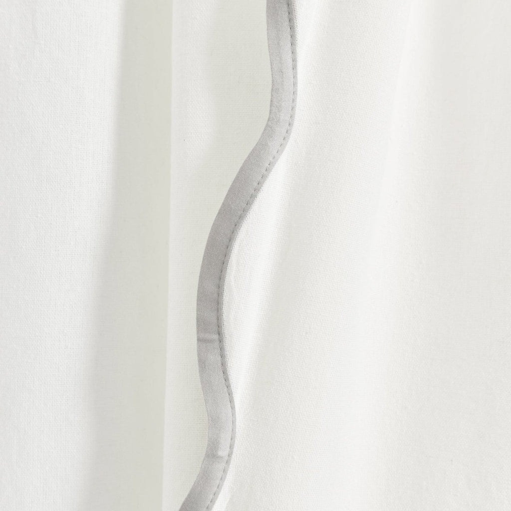 Coastal Chic Scallop Edge Faux Linen Window Curtain Panel Set | Lush ...