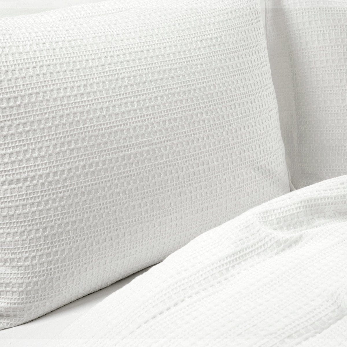 Haniya Solid Waffle Woven Cotton Textured Comforter 3 Piece Set | Lush ...