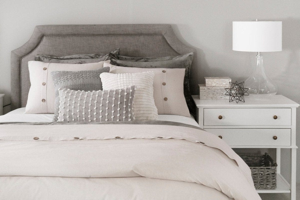 Linen Button Cotton Blend Comforter 5 Piece Set | Lush Decor | www ...